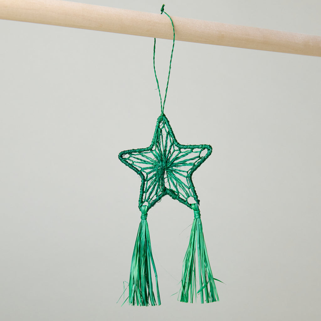Abaca Parol Star Ornament, Green – kubo